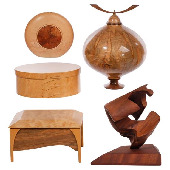 John Mascoll | (5) items including a lidded vessel signed “John Mascoll ...