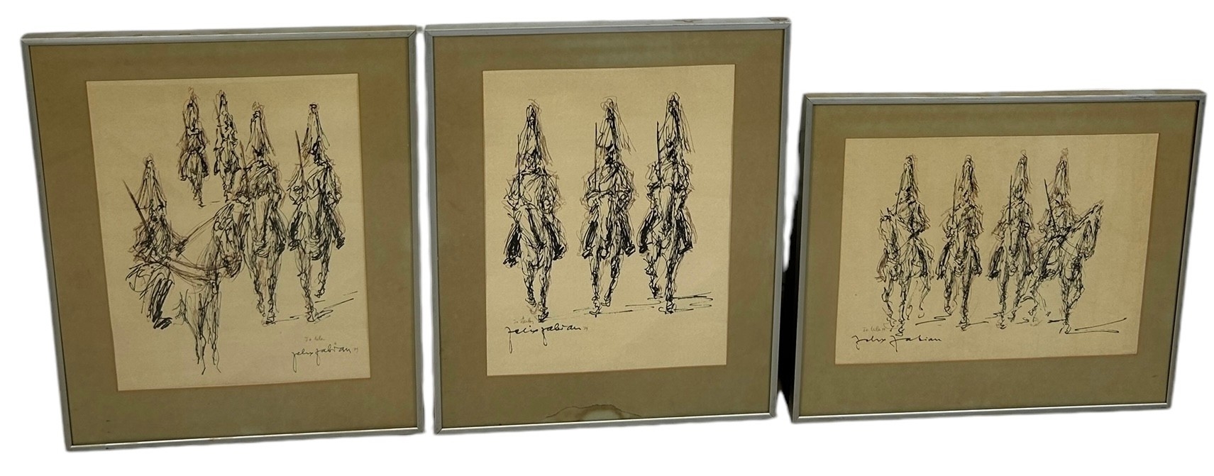 Felix Fabian | ATTRIBUTED TO FELIX FABIAN: A GROUP OF THREE INK AND ...