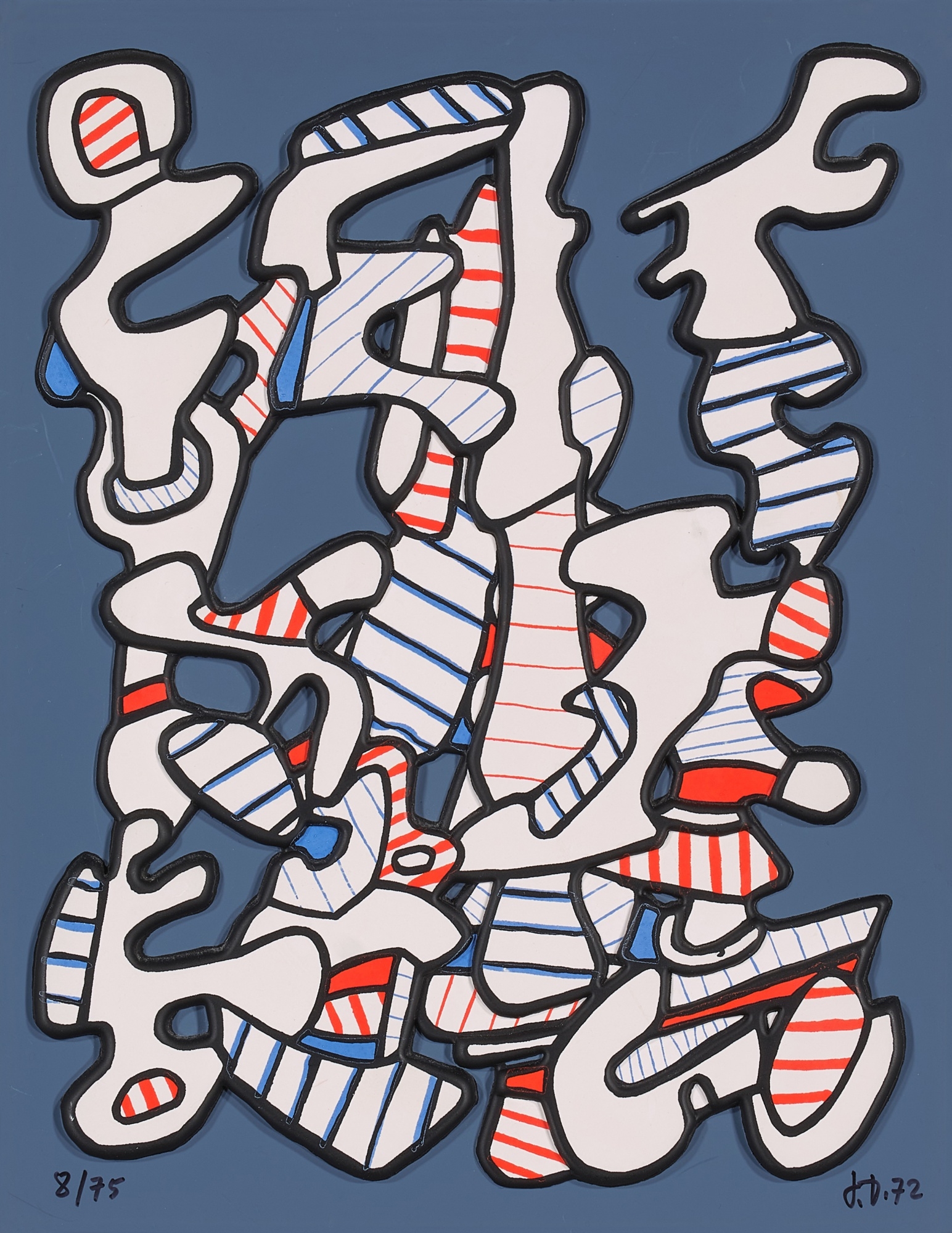 Jean Dubuffet | PORTRAIT DE FEMME VÊTUE DE ROUGE (1974) | MutualArt