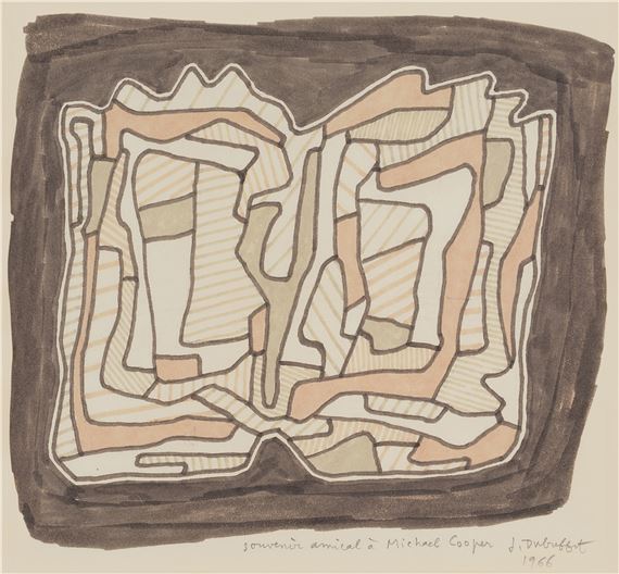 Jean Dubuffet | PORTRAIT DE FEMME VÊTUE DE ROUGE (1974) | MutualArt