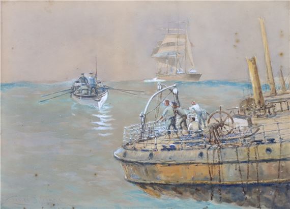 Charles John de Lacy | A lifeboat coming to aid a sinking vessel ...