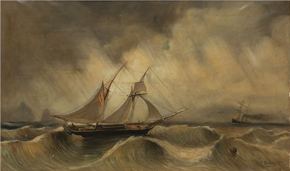 Raphael Monleon y Torres | Two-Masted Schooner (1879) | MutualArt