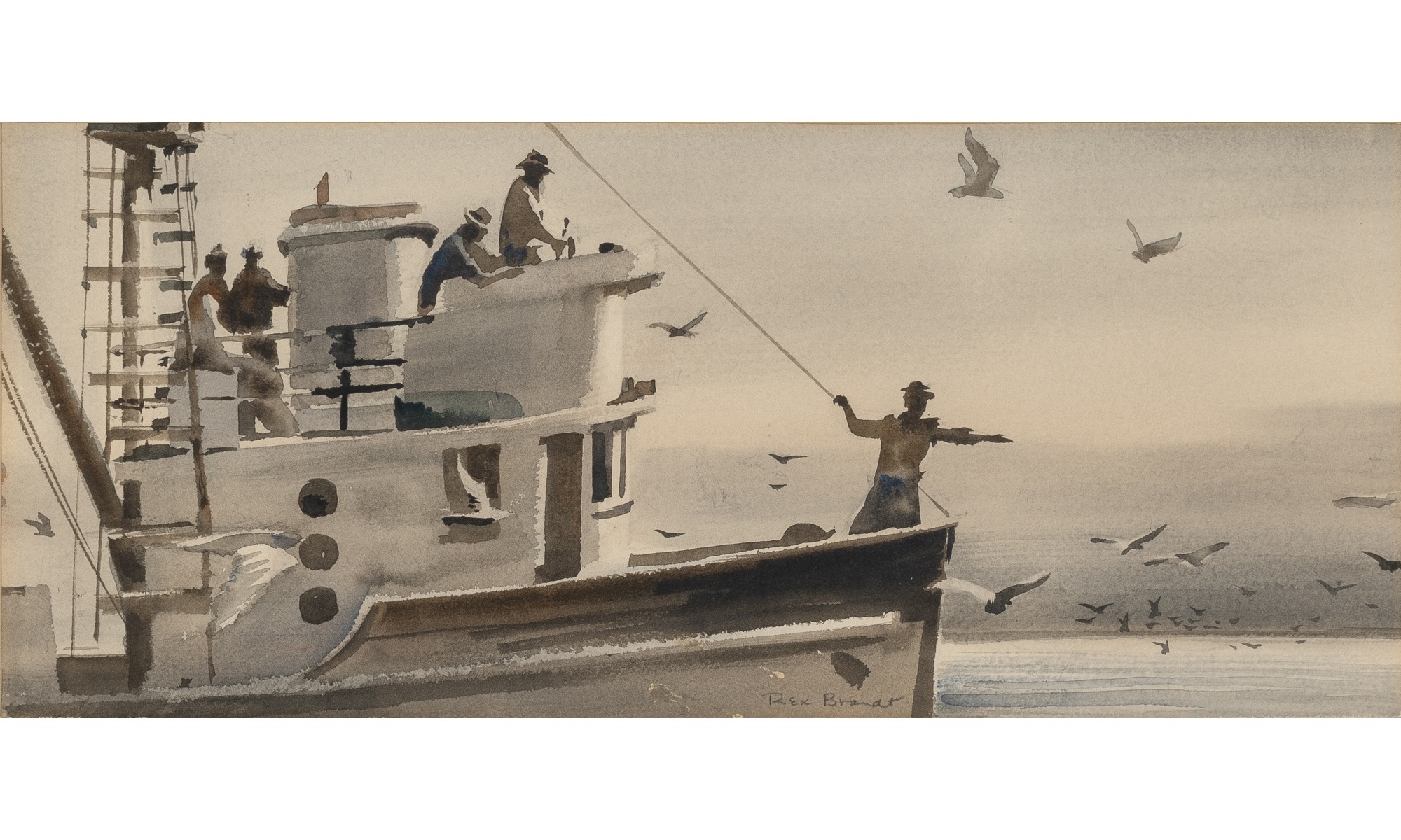 Rex Brandt | Fishermen out on the Water | MutualArt