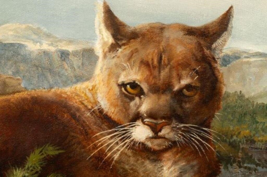 Fred Sweney | Oil Painting of a Cougar by Fred Sweney | MutualArt