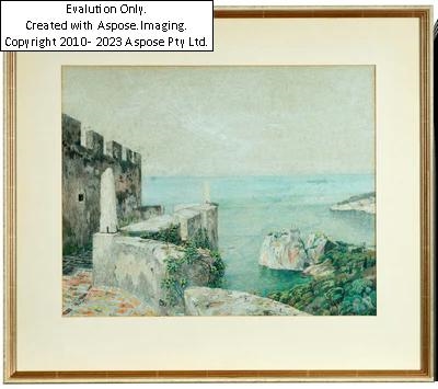 Emilie Mediz-Pelikan | A view of Duino Castle and the Gulf of Triest ...