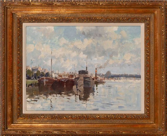 Edward Brian Seago | The Barges at Vernon | MutualArt