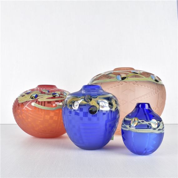 John Byron | Four (4) Vintage John Byron Art Glass Vases | MutualArt