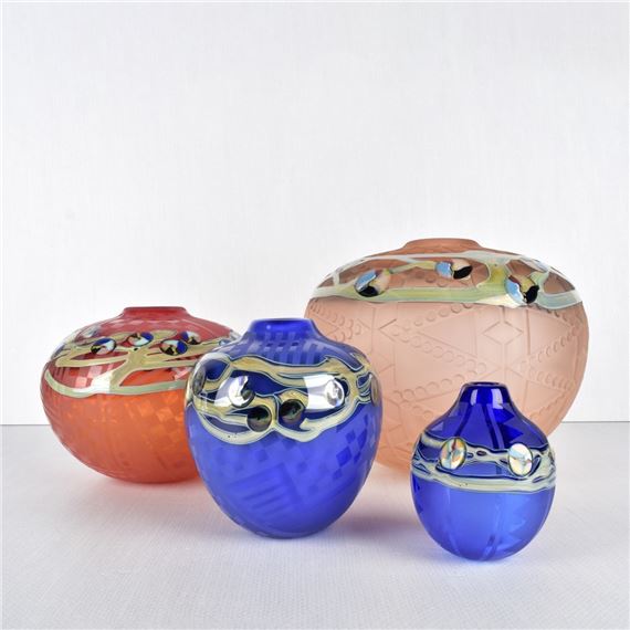 John Byron | Four (4) Vintage John Byron Art Glass Vases | MutualArt