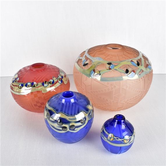 John Byron | Four (4) Vintage John Byron Art Glass Vases | MutualArt