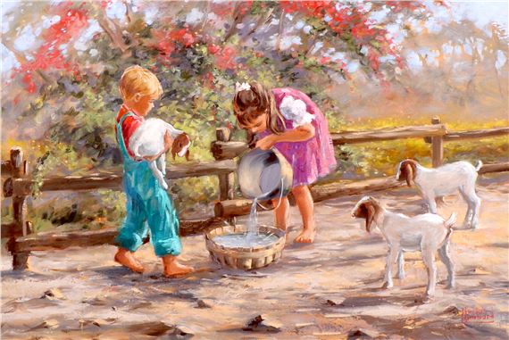 Lienkie Lombard | CHILDREN FEEDING THE KIDS | MutualArt