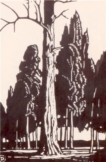 Jacob Hendrik Pierneef | TREESTEM AND FIR TREES | MutualArt