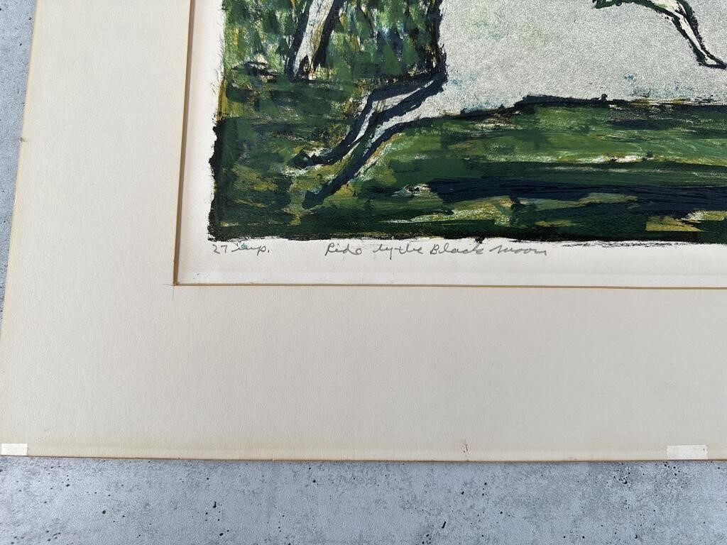 Max Kahn | Max Kahn Ride by the Black Moon Lithograph (1940) | MutualArt