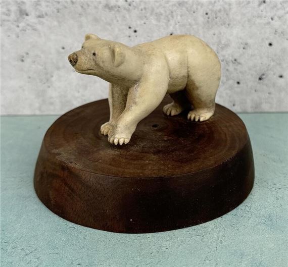 Stan Hill | Stan R Hill Polar Bear Antler Carving | MutualArt