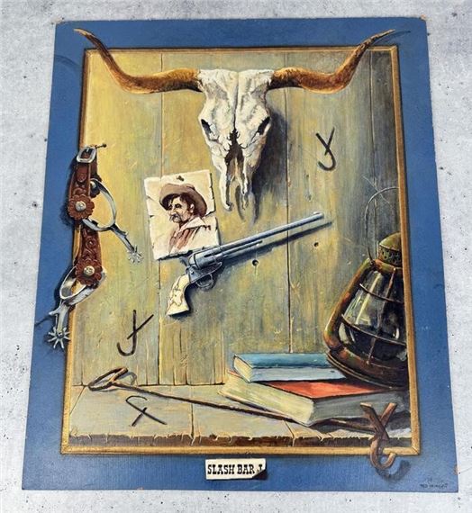 Ted Winger | Ted Winger Slash Bar J Cowboy Painting | MutualArt