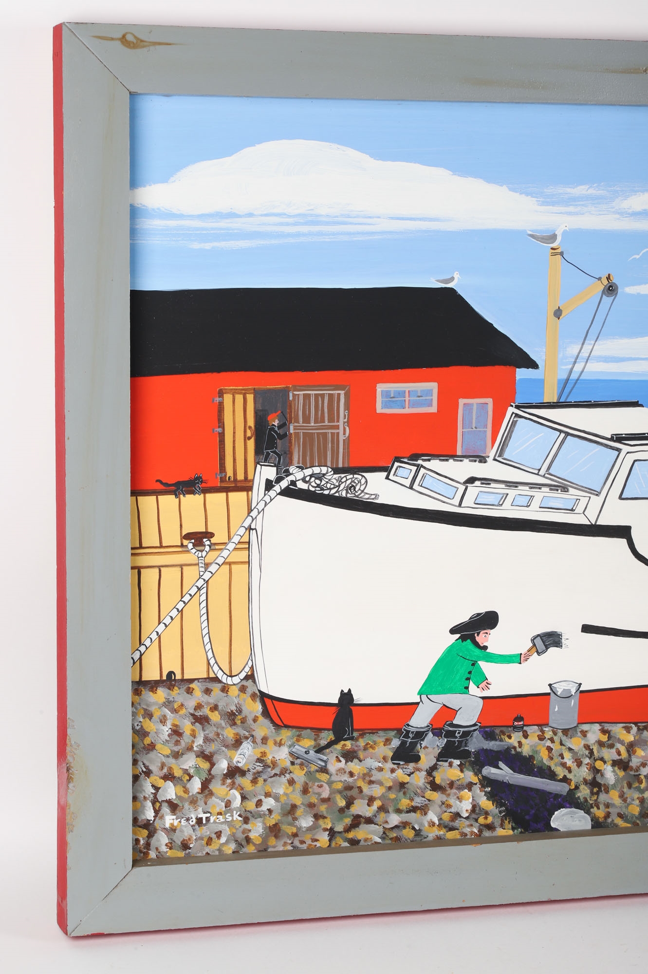 Fred Trask | Fisherman Painting his Boat (20th Century) | MutualArt