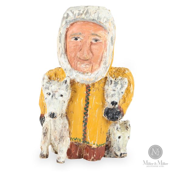 Andre Laporte | Carving of Inuit & His Dogs (Circa 1980) | MutualArt