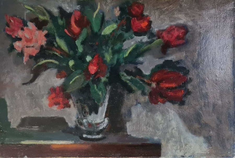 Robert Simon | Bouquet of Red Roses with Bohemian Glass (1939 - 1940 ...