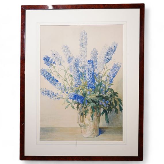 Florence R. Walker | Still Life of Blue Delphiniums in a Vase | MutualArt