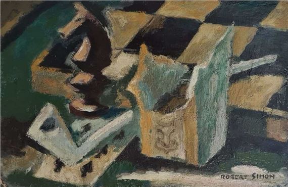 Simon Robert | Still life with chessboard (1935) | Compare similar ...