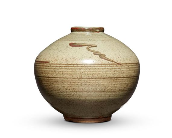 David Leach | The footed vase with Japanese influenced green glaze (Mid ...