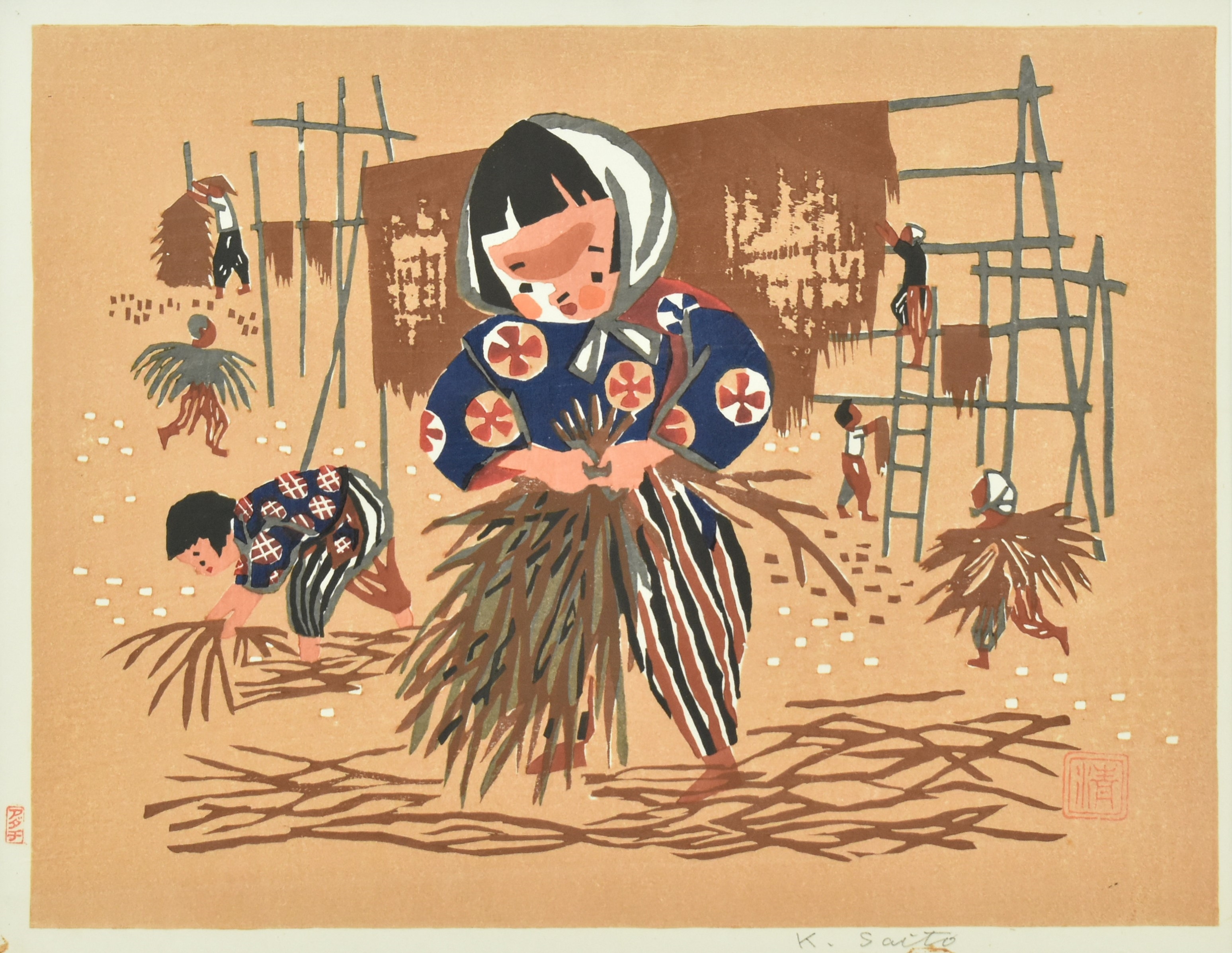 Kiyoshi Saito | KIYOSHI SAITO - CHILDREN AT AIZU VILLAGE (20th Century ...