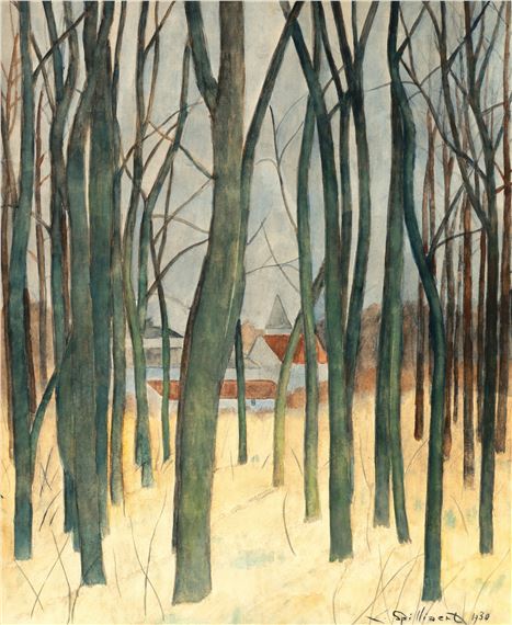 Léon Spilliaert | Village seen through the trees (1930 (1930) | MutualArt