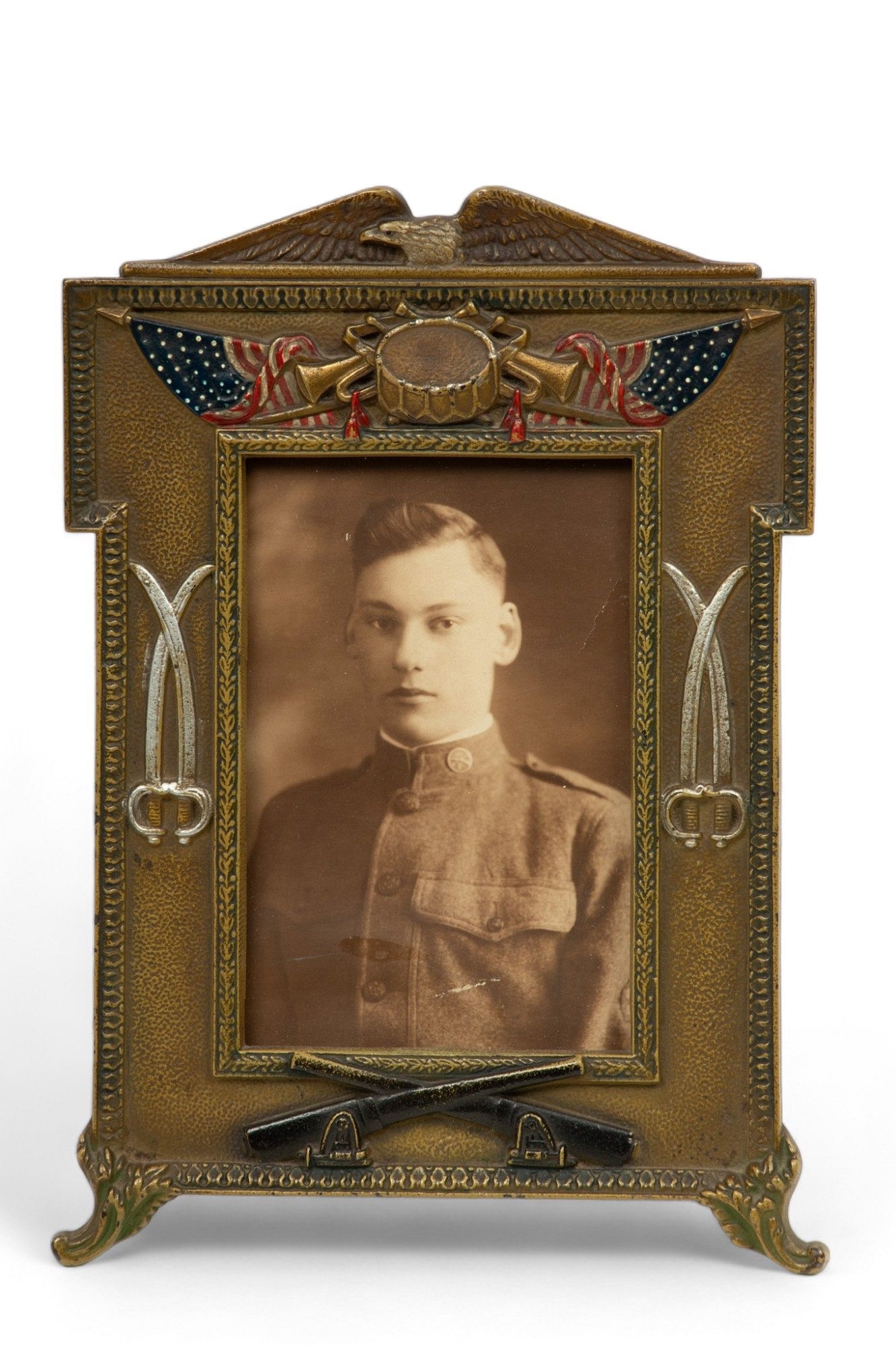 Us Military | US Military Theme Cast Iron Photo Frame Ca. 1925, H 9 W 6 ...