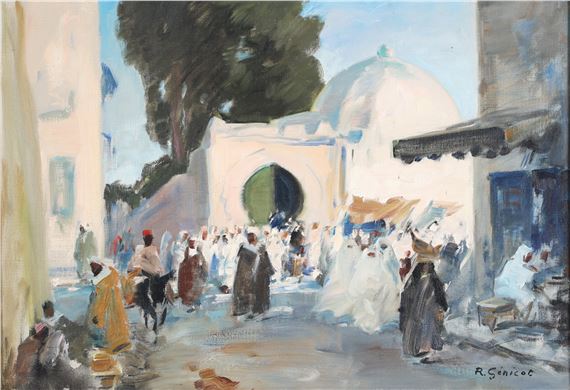 Robert Génicot | Robert GÉNICOT (1890-1981) “Mosquée à Sidi Bou Inia ...