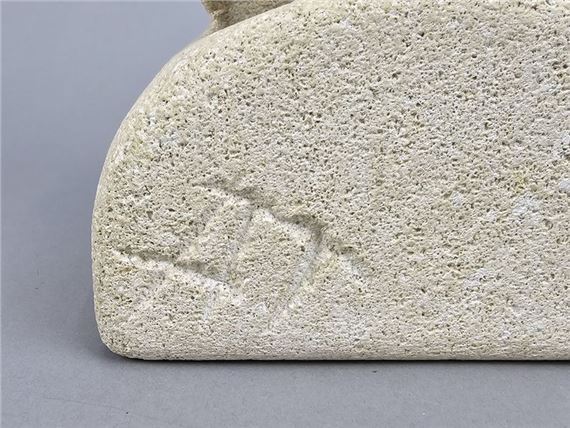 Pierre Albert Tormost | Free-form table lamp in carved stone (Circa ...