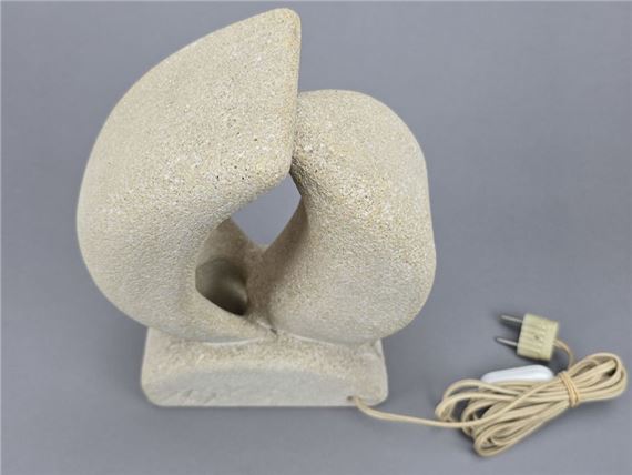 Pierre Albert Tormost | Free-form table lamp in carved stone (Circa ...
