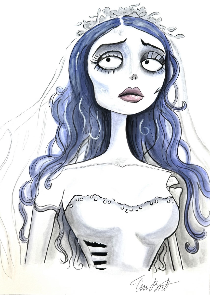 Tim Burton | Ink drawing, with a handwritten signature. (Circa 1990 ...