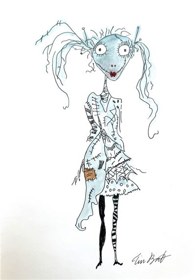 Tim Burton | Ink drawing, with a handwritten signature. (Circa 1990 ...