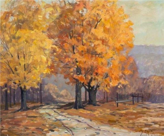 Francis Clark Brown | Autumnal Landscape Painting by Francis Brown ...