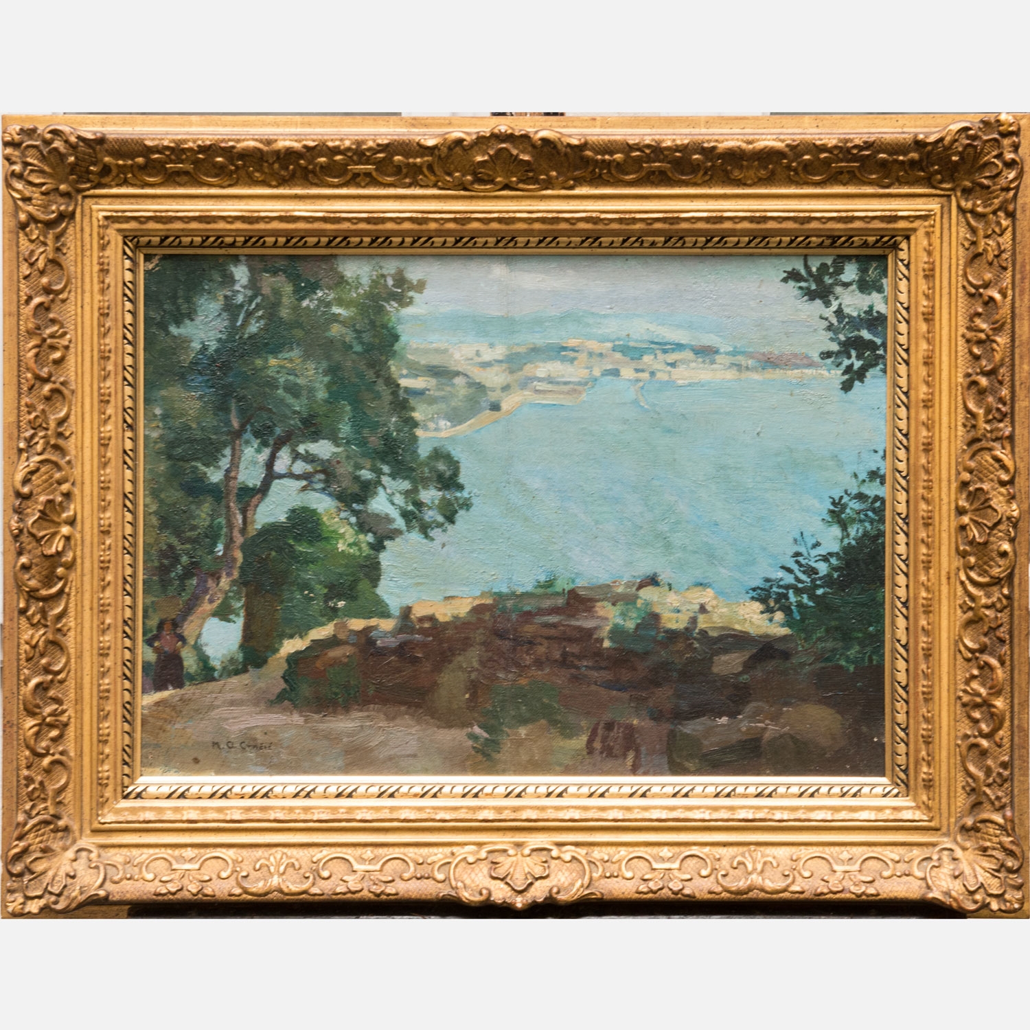 Menci Clement Crncic | croatian coastal landscape. Oil on canvas laid ...