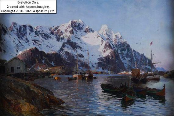 Even Ulving | Boats in a Fjord | MutualArt