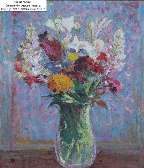 Arthur Croft Mitchell | Still life of flowers in a vase | MutualArt