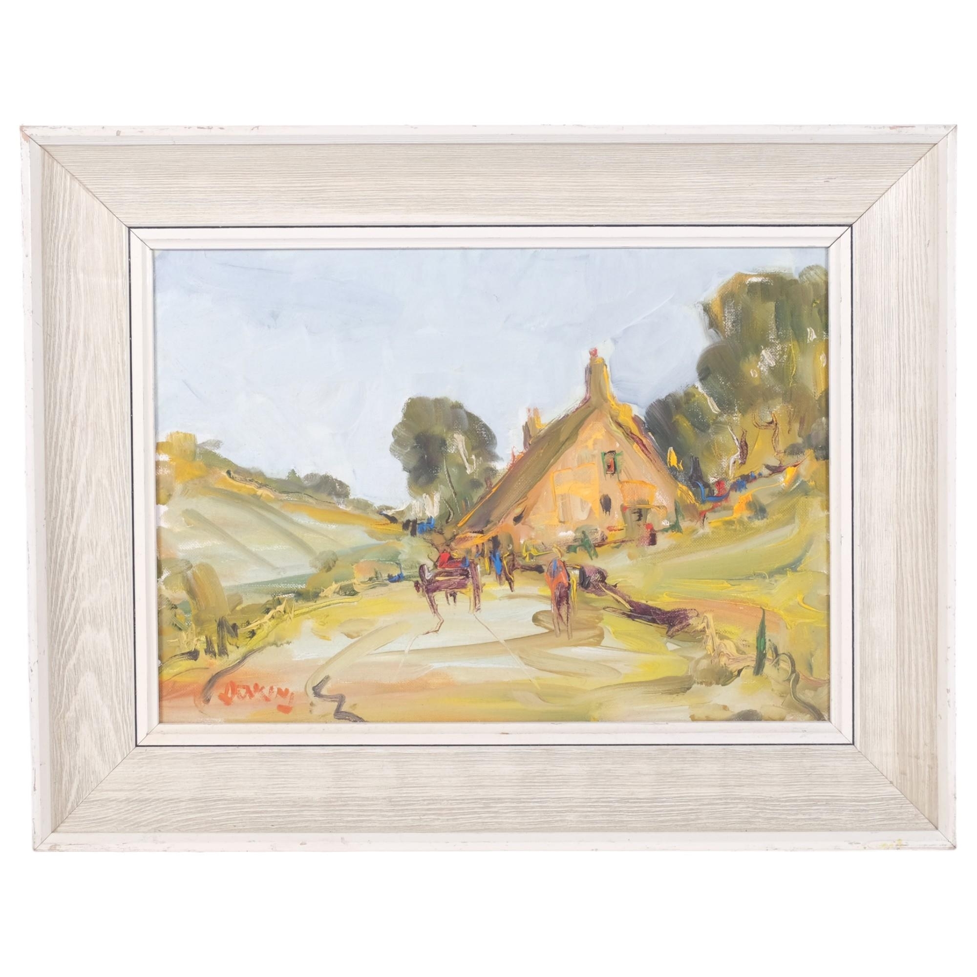 George Richard Deakins | rural landscape depicting horse and cart and ...