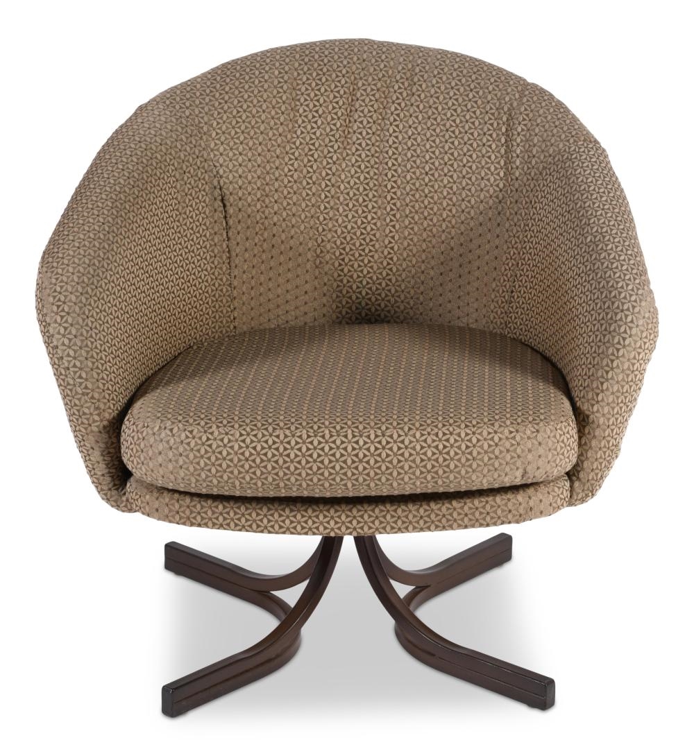 Viko Baumritter | VIKO BAUMRITTER BROWN PAINTED METAL SWIVEL CLUB CHAIR ...