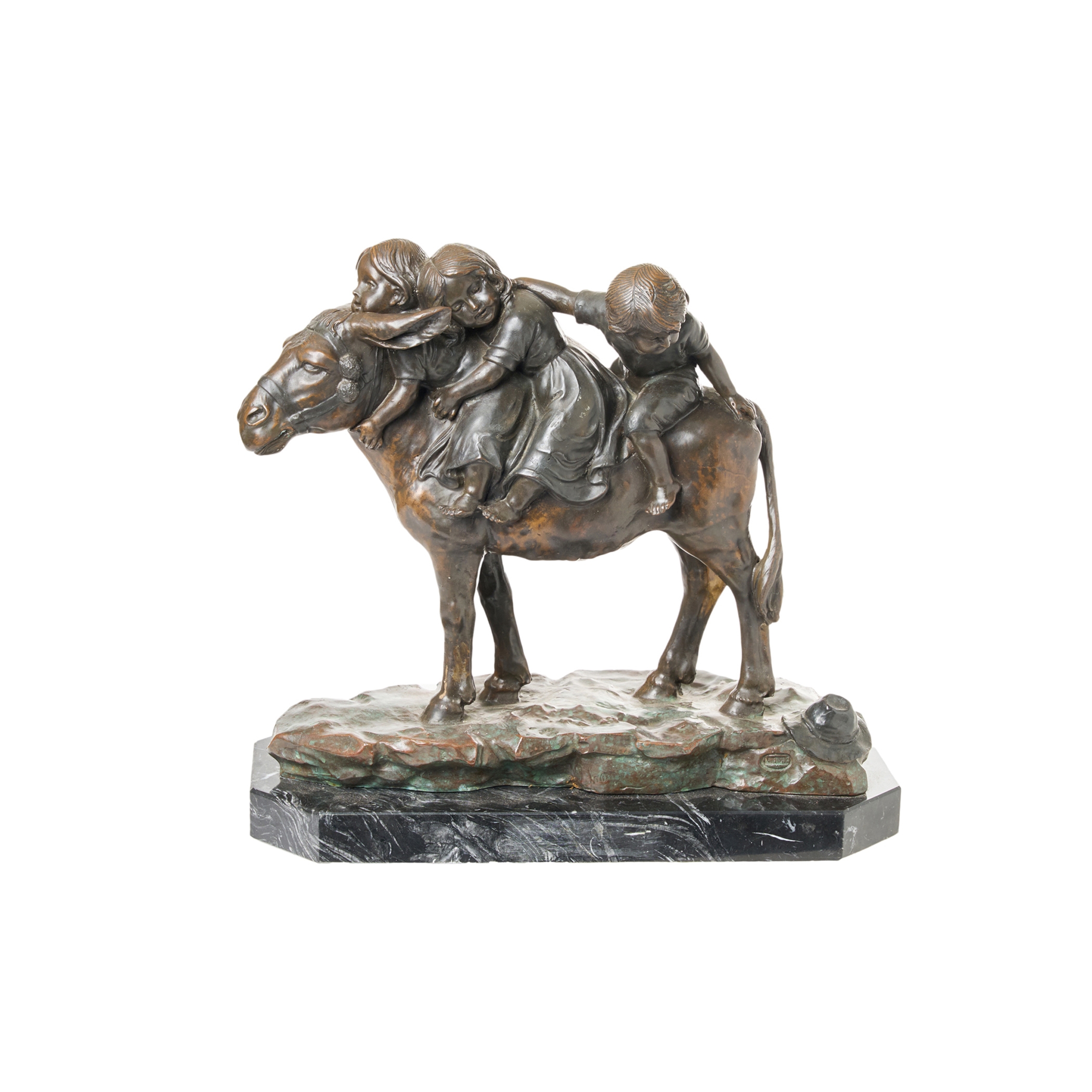 European School, 20th Century | Niños sobre asno | MutualArt