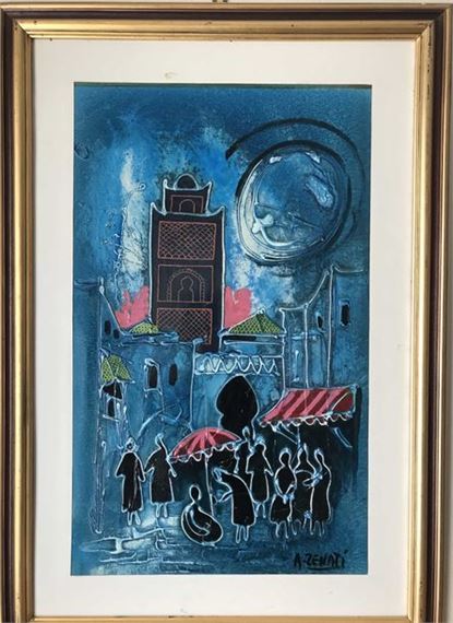 Abderrahmane Zenati | View of a North African town | MutualArt