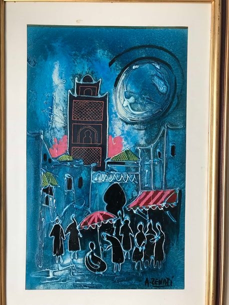 Abderrahmane Zenati | View of a North African town | MutualArt