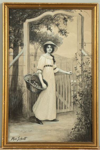 Max Schott | Portrait d'un élégante. | MutualArt