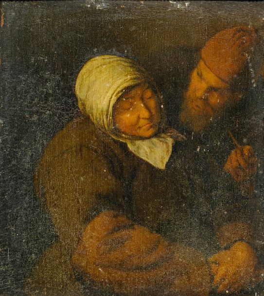 Adriaen Brouwer | Paysanne endormie prête à être réveillée par un ...