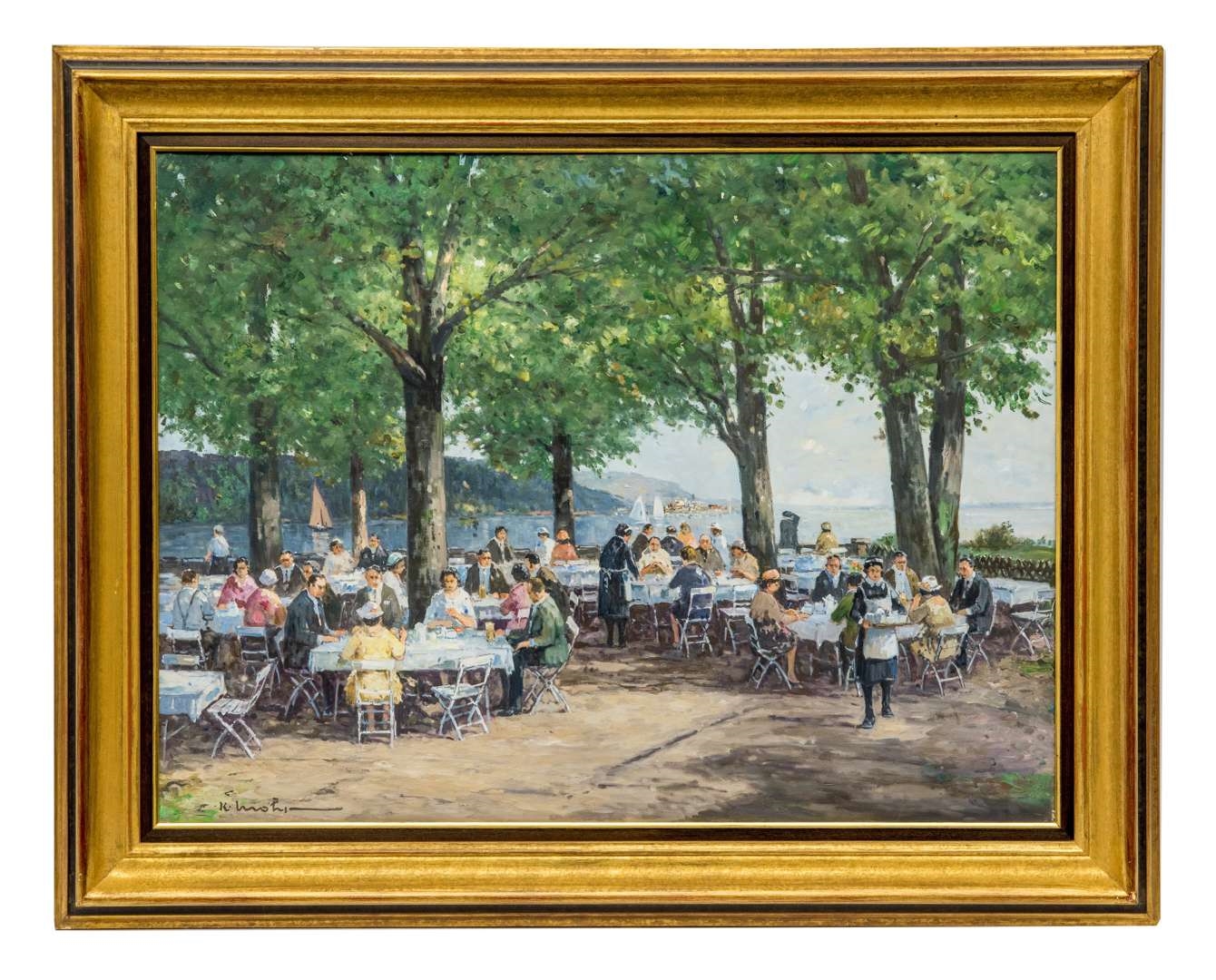 Karl Mohr | Biertuin op een zomerse dag | MutualArt