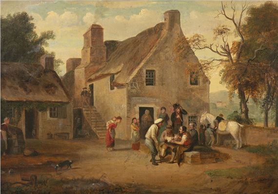 Alexander Carse | Figures in a Courtyard (1818) | MutualArt