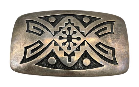 Technique | Vintage Hopi Sterling Silver Overlay Belt Buckle (1930s ...