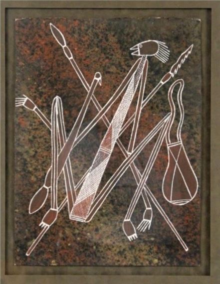 Dallas Kelly | Aboriginal figure;Lizard | MutualArt