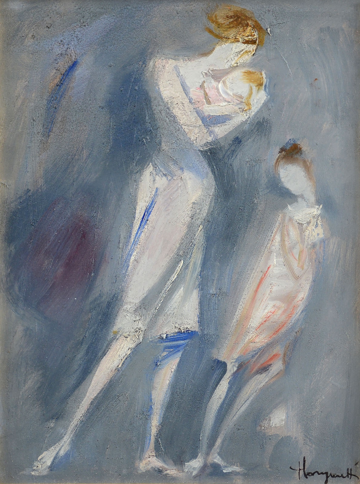 Trento Longaretti | Mother and pink figurine (1970) | MutualArt