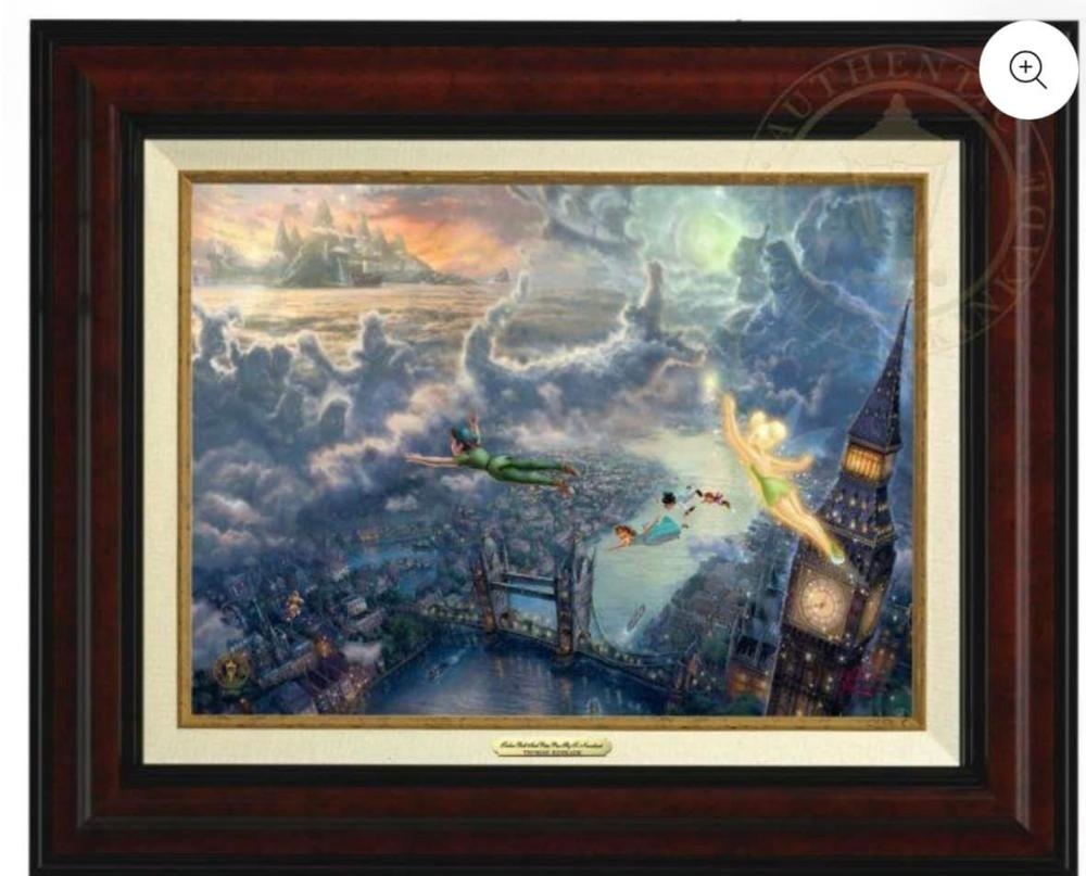 Thomas Kinkade | Tinker Bell and Peter Pan Fly to Neverland | MutualArt