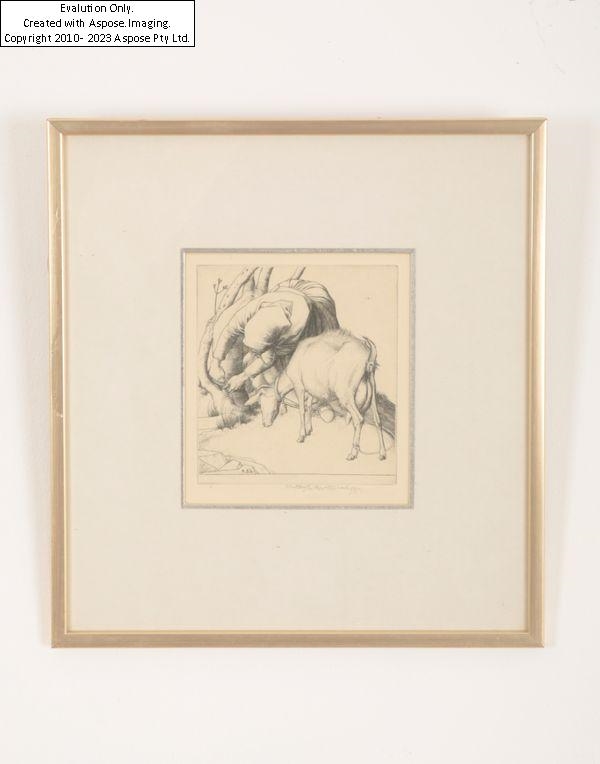 Robert Sargent Austin | Woman tethering a goat (1935) | MutualArt